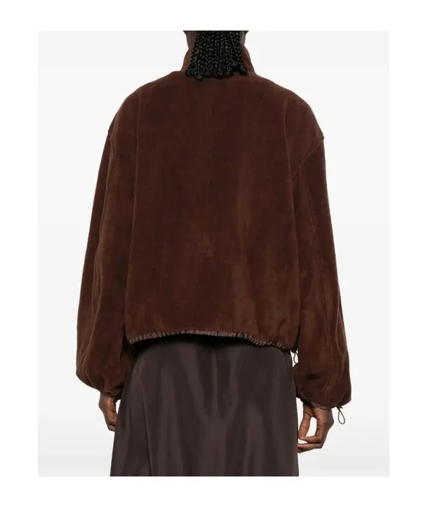 Cecilie Bahnsen High Neck Zip-up Jacket With Drawstring Hem