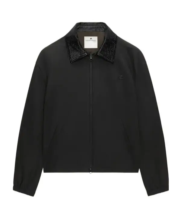 COURREGES Vinyl-collar Bomber Jacket - Black