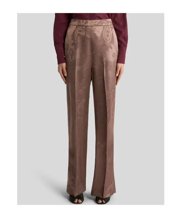Etro Jacquard Trousers With Floral Paisley Motif