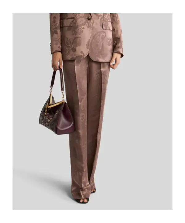 Etro Jacquard Trousers With Floral Paisley Motif