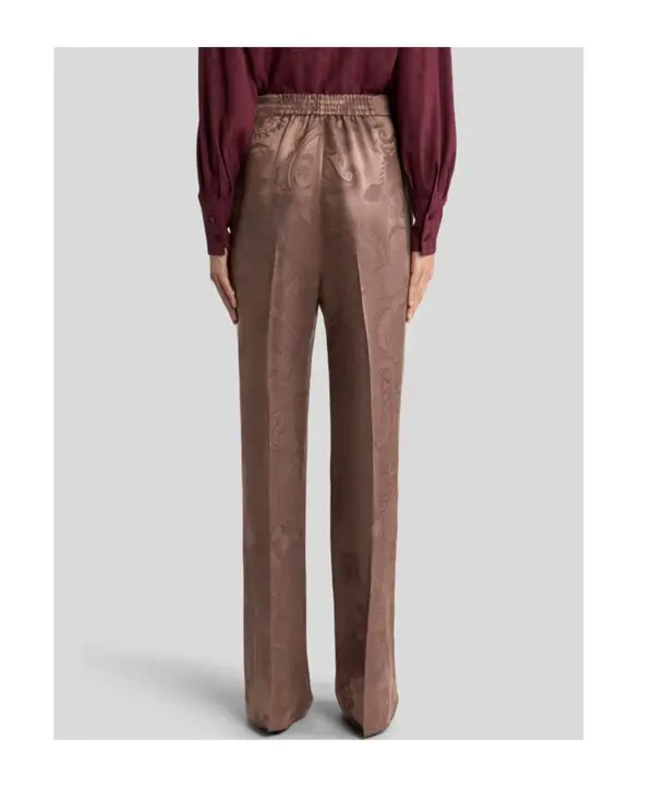 Etro Jacquard Trousers With Floral Paisley Motif