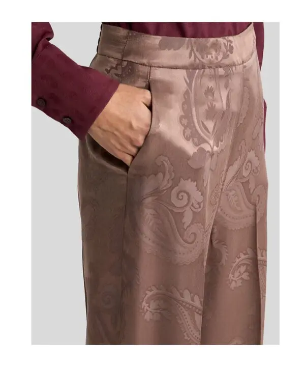 Etro Jacquard Trousers With Floral Paisley Motif