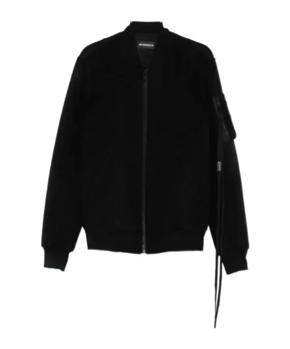 ANN DEMEULEMEESTER Dries Ribbed-trim Zip-up Bomber Jacket - Black
