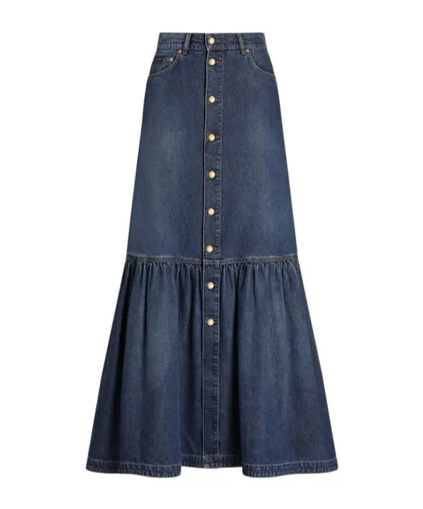 Dolce & Gabbana Long Denim Skirt - Blue