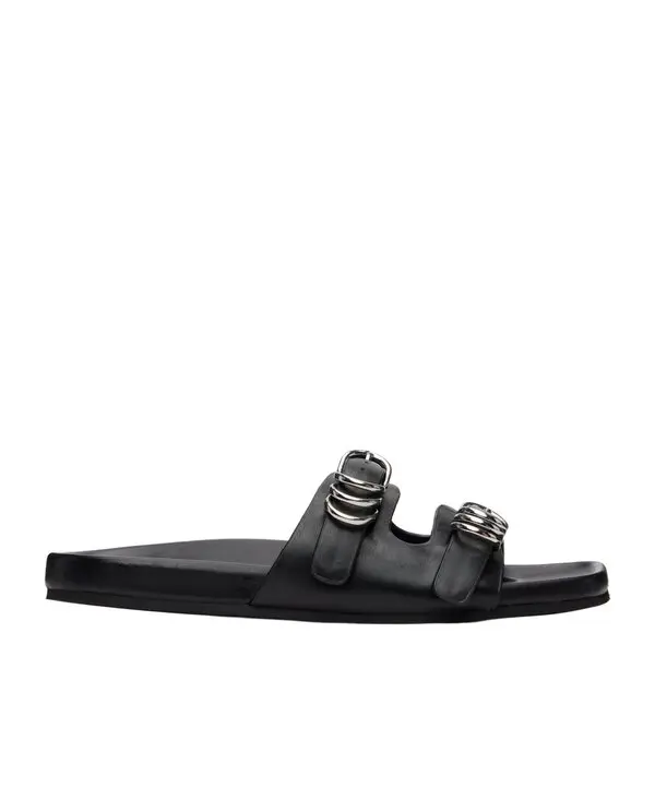 Rag & Bone Rue Leather Slippers - Black