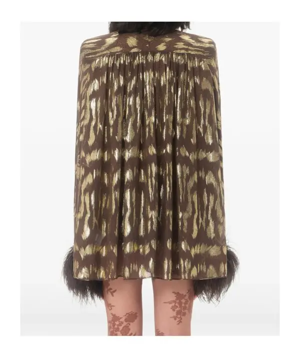 Valentino Garavani Sequined Jacquard Shirt With Feather Cuffs - No