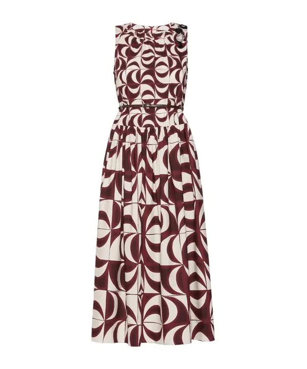 Max Mara Round Neck Sleeveless Dress - Red