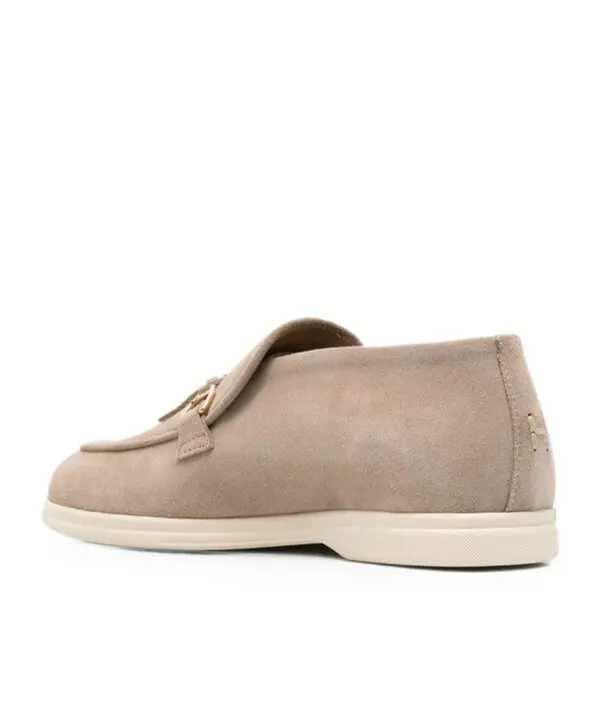 HENDERSON BARACCO Suede Horsebit Casual Shoes - Beige