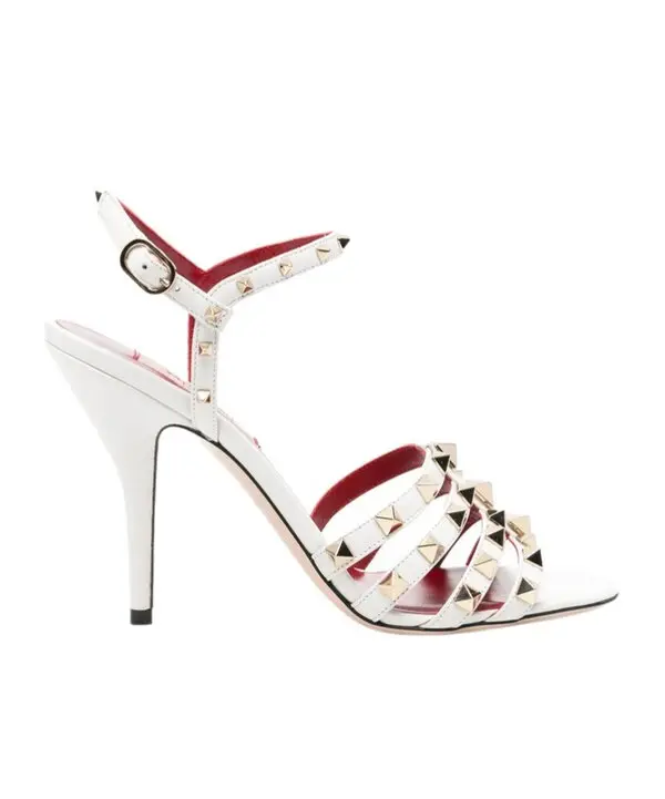 Valentino Garavani Rockstud Heeled Sandals - White
