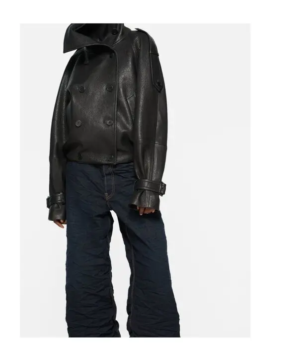 Acne Studios Double Breasted Leather Jacket
