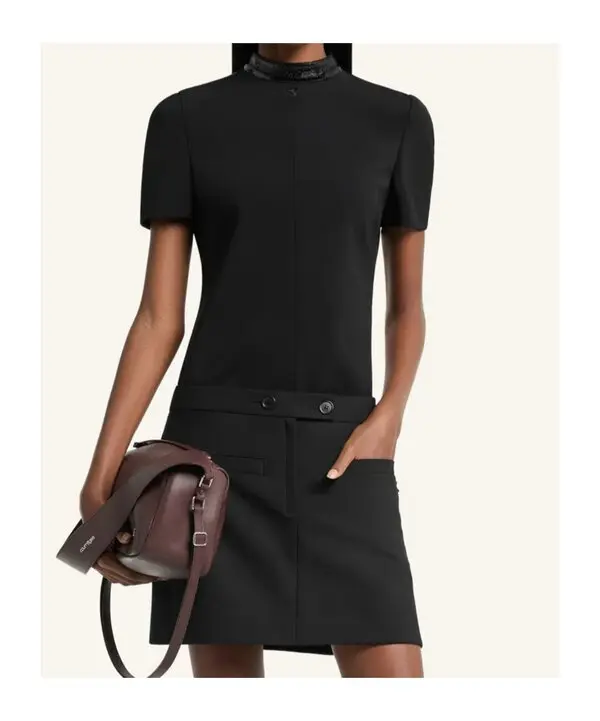 COURREGES Vinyl-trimmed High-neck T-shirt