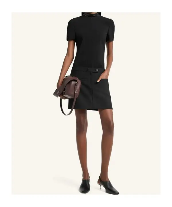 COURREGES Vinyl-trimmed High-neck T-shirt