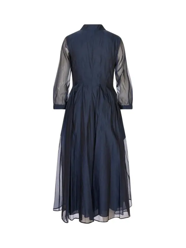 Max Mara Collared Long-sleeved Dress