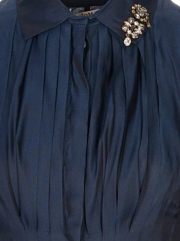 Max Mara Collared Long-sleeved Dress