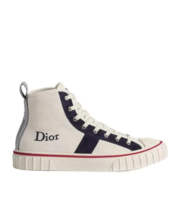 Dior High-top Lace-up Sneakers - White/navy