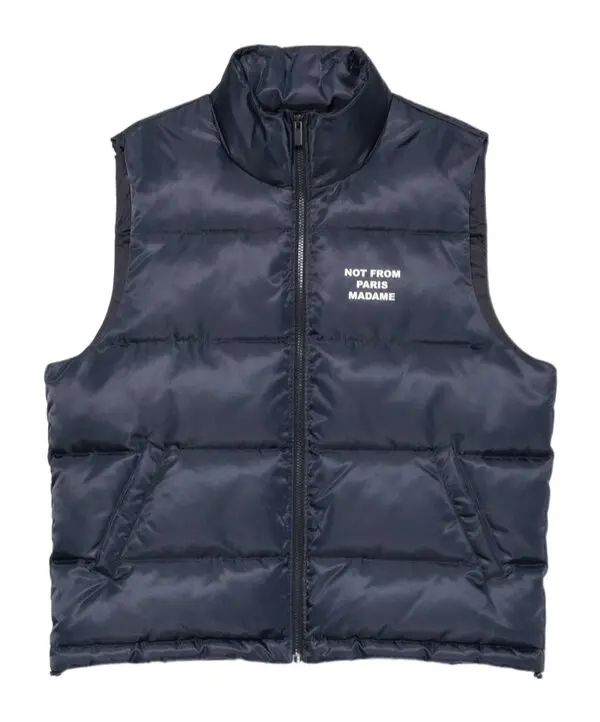 Drole De Monsieur Not From Paris Madame Quilted Gilet - Blue