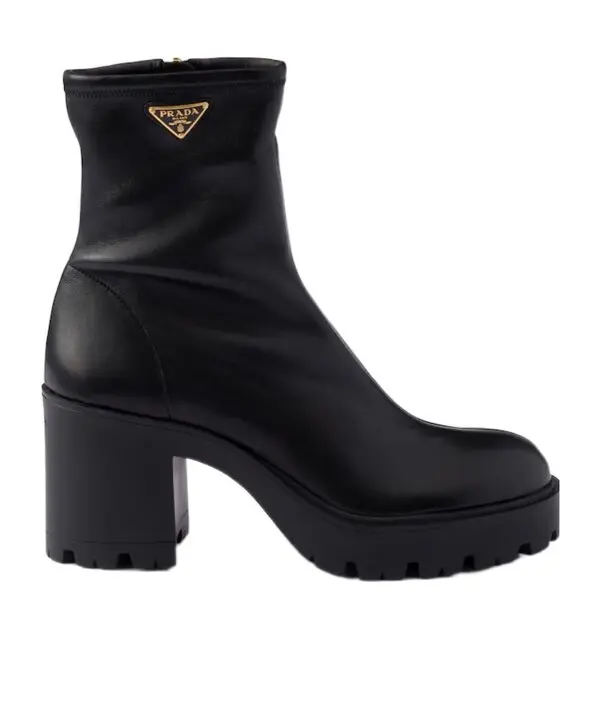 Prada Round-toe Short Boots - Black