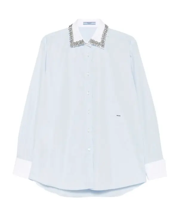 Prada Embellished Collar Shirt