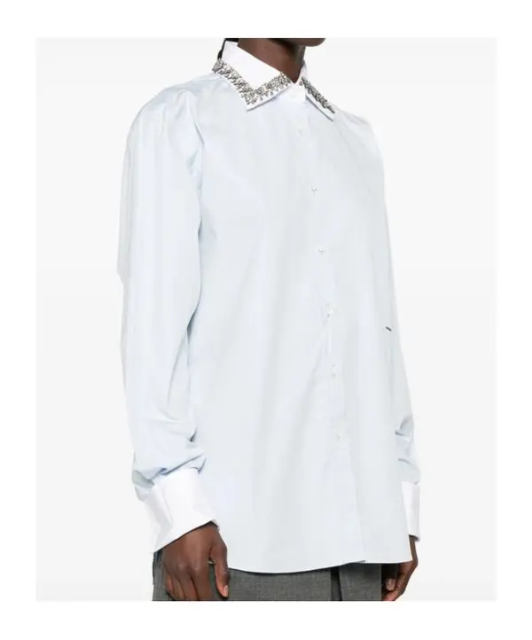 Prada Embellished Collar Shirt