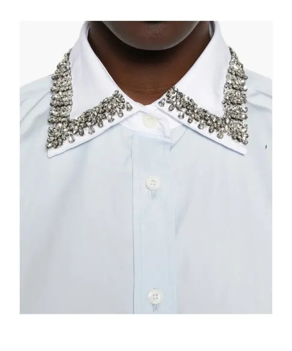 Prada Embellished Collar Shirt