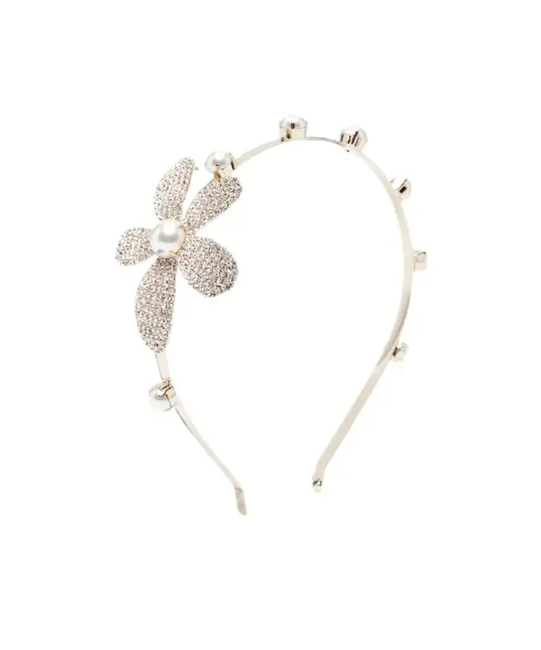 Rosantica Crystal Embellished Floral Headband - Gold