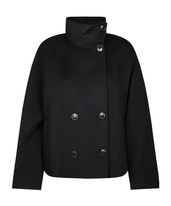 Max Mara Studio Double Breasted Pea Coat - Black