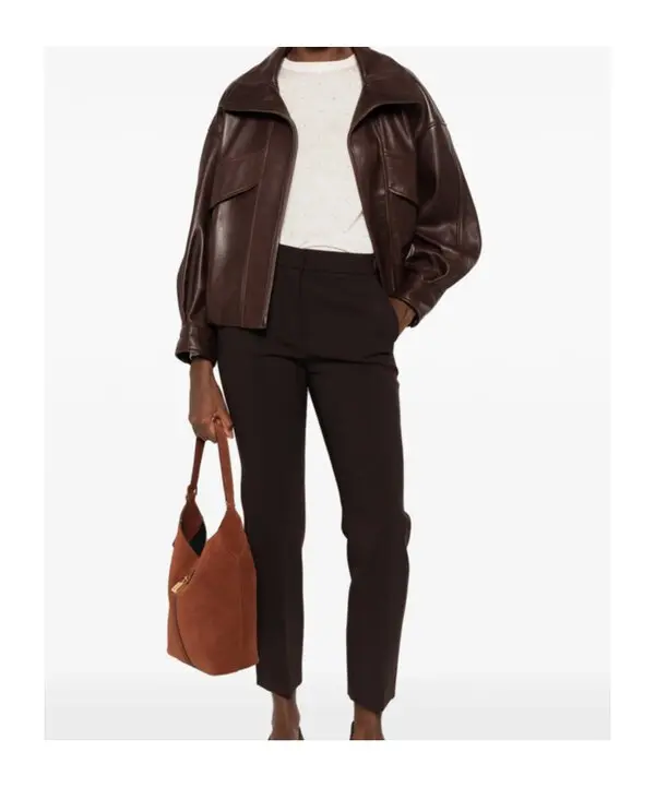 Max Mara Crew Neck Long-sleeve Knitwear With Ribbed Trim