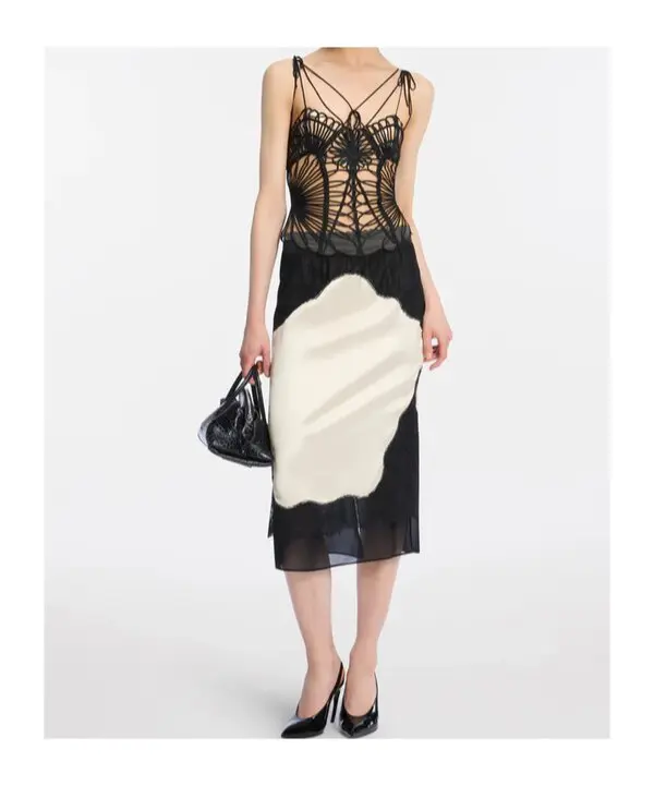 Attico Midi Skirt With Lace Detailing