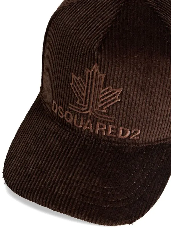 Dsquared2 Maple Leaf Corduroy Cotton Baseball Cap