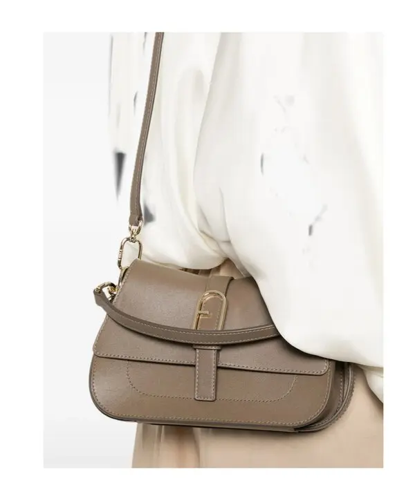 Furla Arch-logo Leather Shoulder Bag