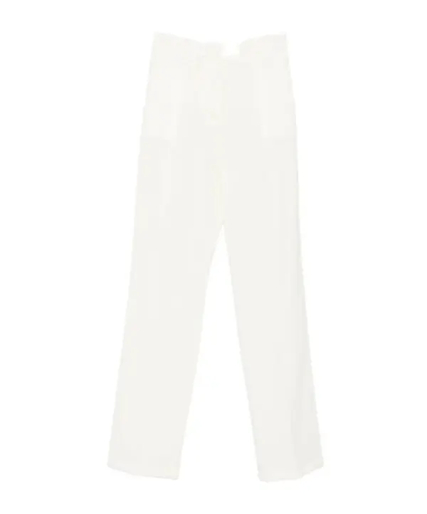 Elisabetta Franchi Trousers In Gabardine Fabric - White