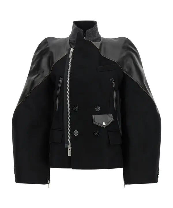 Sacai Melton Wool Jacket - Black