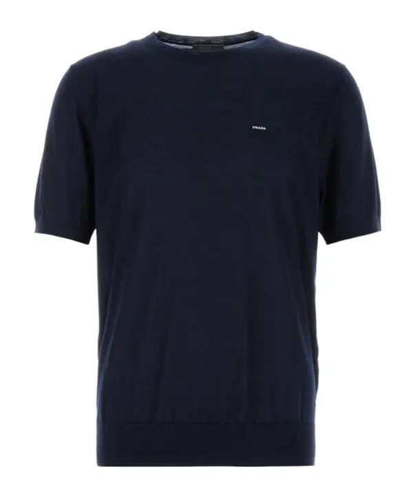 Prada Short-sleeved Knitted Jumper - Blue
