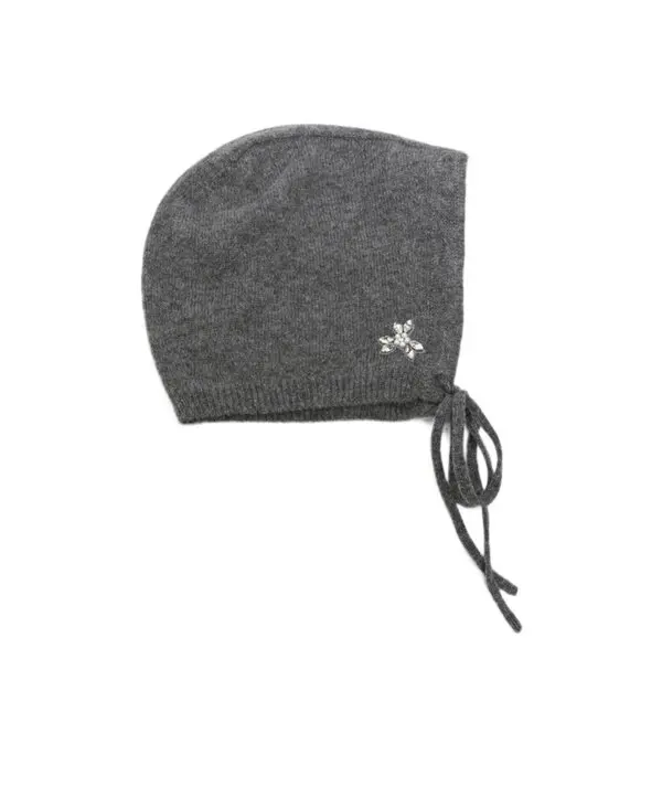 Simone Rocha Embellished Tie Beanie Hat - Grey