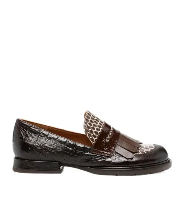 Chie Mihara Jeluse Croc-effect Fringed Loafers