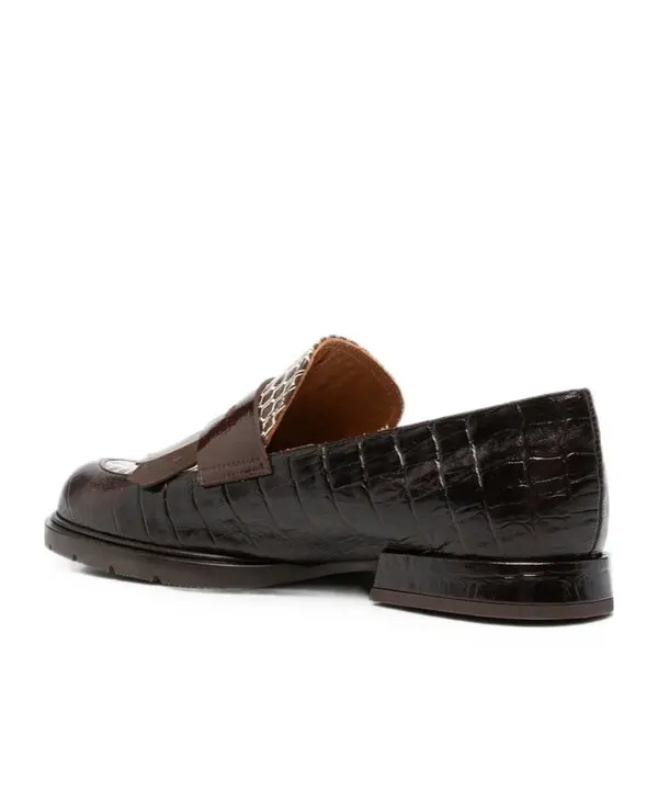 Chie Mihara Jeluse Croc-effect Fringed Loafers