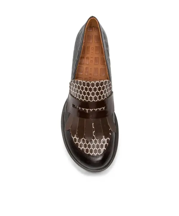Chie Mihara Jeluse Croc-effect Fringed Loafers