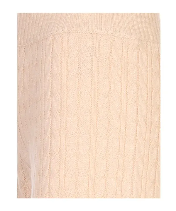 Agnona Ribbed Knit Cable Trousers - Nude