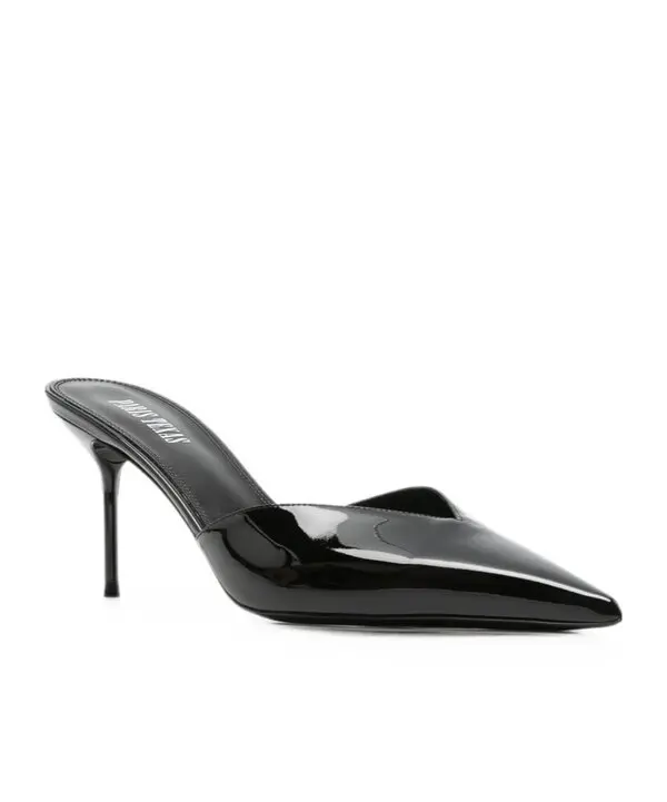 Paris Texas Patent Leather Pointed Toe Mules - Black