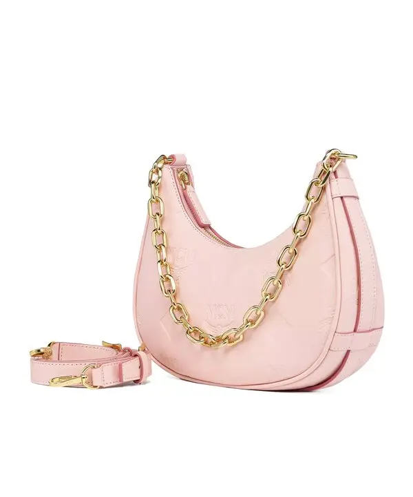 Mcm Maxi Monogram Leather Hobo Bag - Lotus