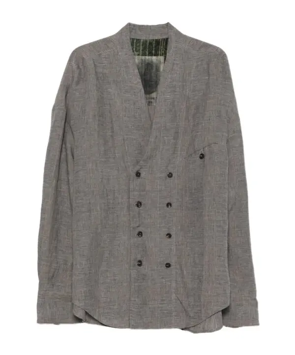 ZIGGY CHEN Prince Of Wales Double-breasted Jacket - Grey