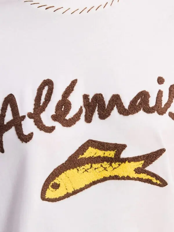 ALEMAIS Crewneck T-shirt With Fish Motif - White