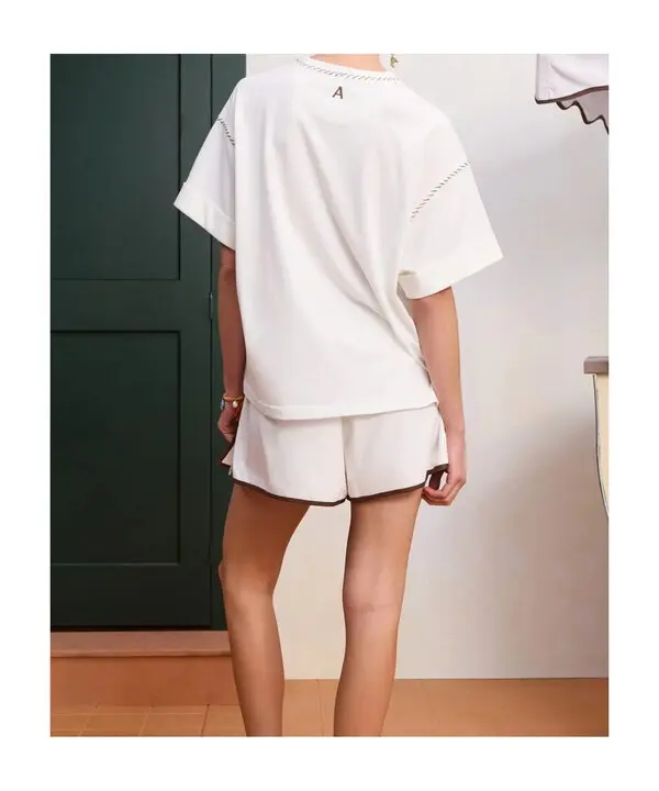ALEMAIS Crewneck T-shirt With Fish Motif - White