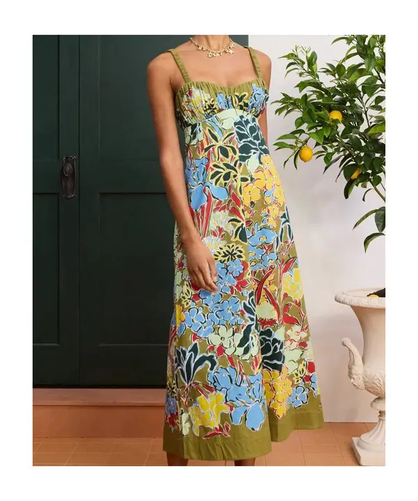 ALEMAIS Solstice Floral-print Sleeveless Midi Dress - Multicolor