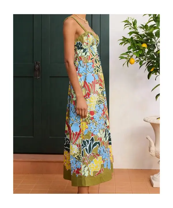 ALEMAIS Solstice Floral-print Sleeveless Midi Dress - Multicolor