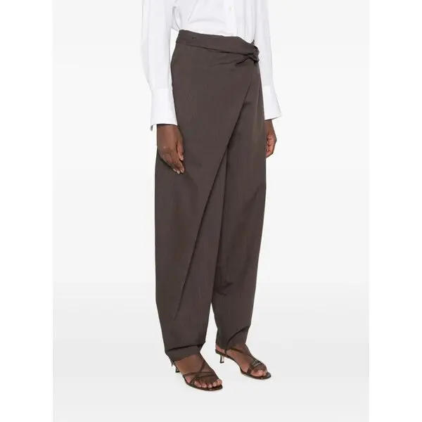 RÓHE Sarong Knot Trousers - Dark Brown