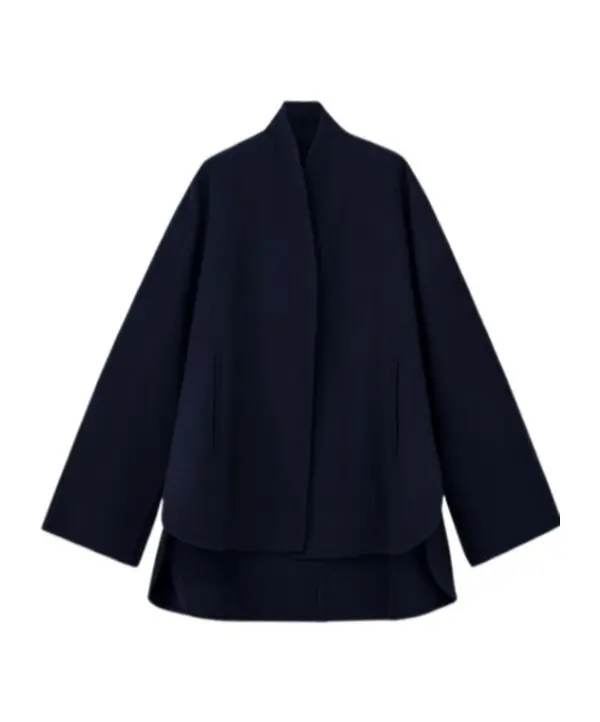 Giorgio Armani Curved Hem Open Front Cape - Black