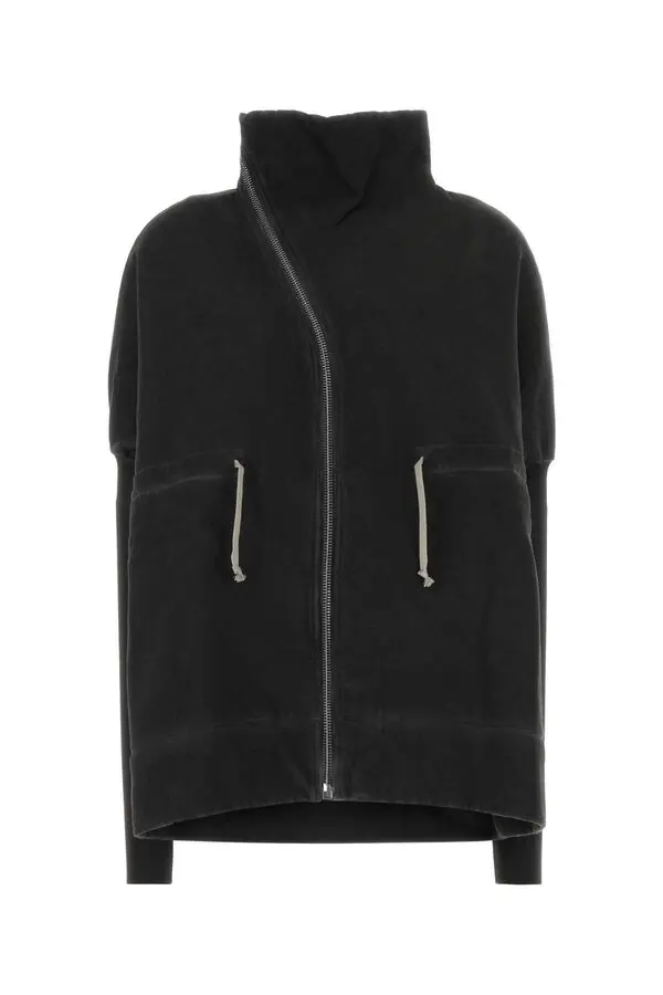 Rick Owens High-neck Long-sleeved Sweatshirt - Faded Black