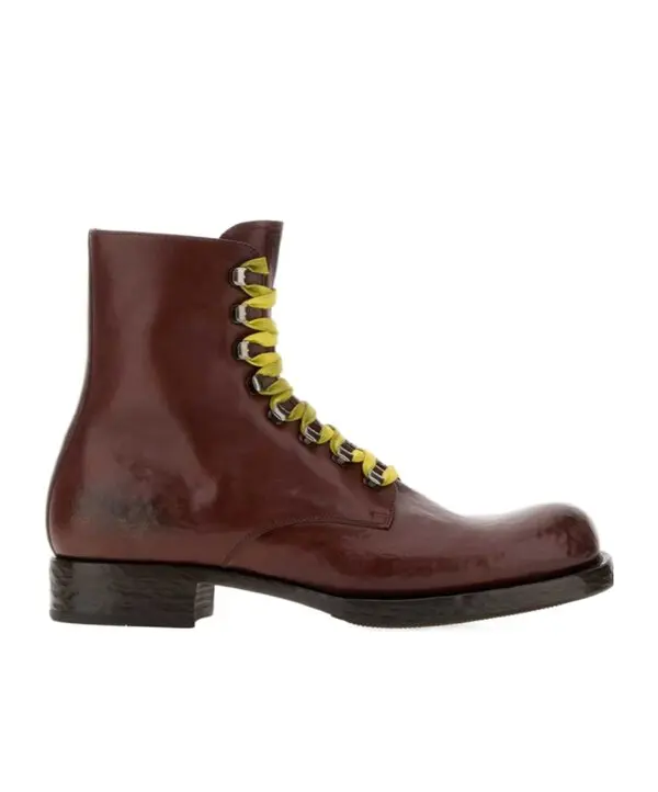 Prada Lace-up Ankle Boots - Brown