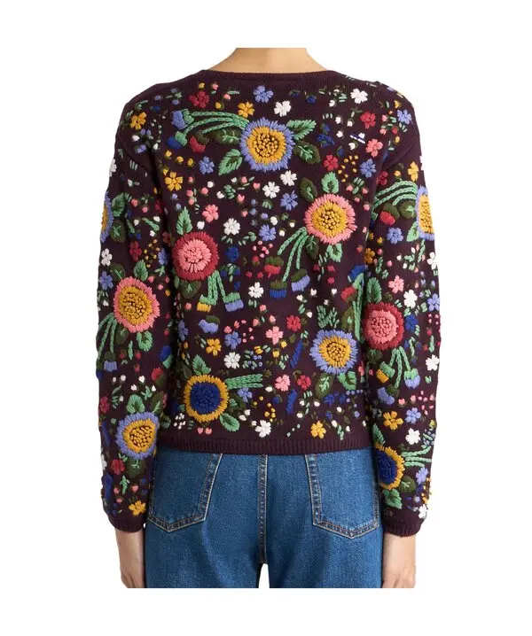 Etro Floral Embroidered Wool Cardigan